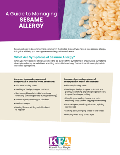 Sesame Allergy | Kids with Food Allergies