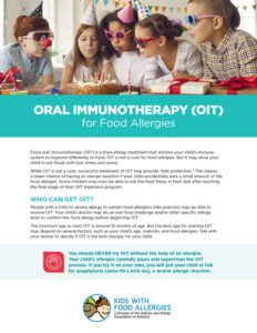 Oral Immunotherapy (OIT) for Food Allergy | kidswithfoodallergies.org